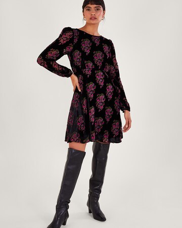 Monsoon Ruby Paisley Velvet Dress | Simply Be