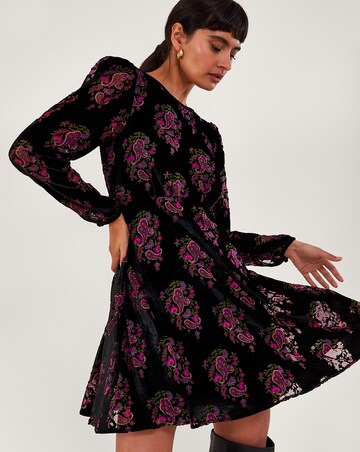 Monsoon Ruby Paisley Velvet Dress | Simply Be