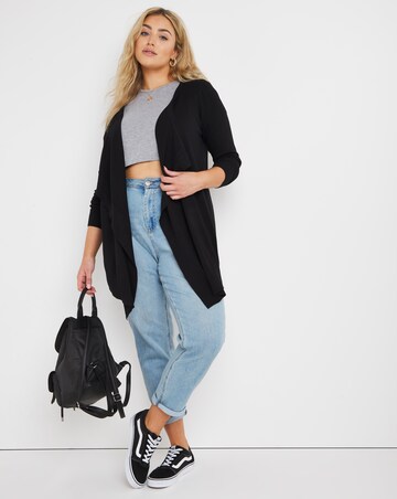Black Waterfall Cardigan | Simply Be