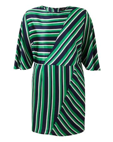 AX Paris Curve Stripe Asymmetric Dress | Simply Be