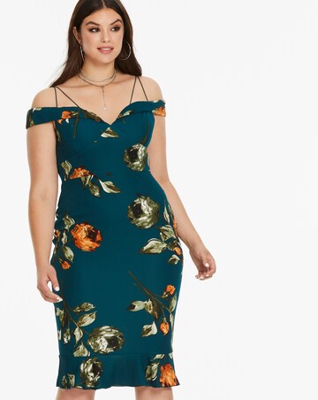 AX Paris Curve Floral Printed Bodycon Dress | Simply Be