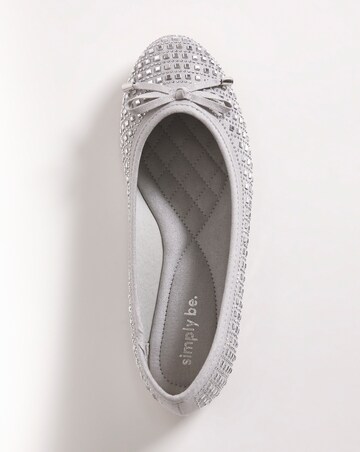 Charlize Embellished Ballerina Shoes Wide Fit Simply Comfort | Simply Be